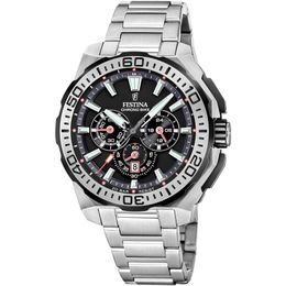 Festina Herren Chronograph "Chrono Bike 2025", silber, Armbanduhren, Quarzuhr, Armbanduhr, Herrenuhr, Edelstahlarmband, analog, Tag
