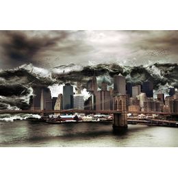papermoon Fototapete "Tsuname vor New York", B/L: 2m x 1,49m, Bahnen: 4 Stk., bunt, Schlafzimmer, Tapeten