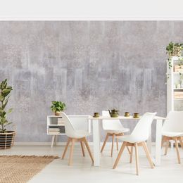 Bilderwelten Fototapete Vliestapete Shabby Steinoptik pastell - Rustikales Betonmuster Grau - Beton Wohnzimmer Schlafzimmer