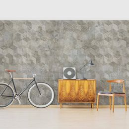 Bilderwelten Fototapete Geometrisches Vintage Muster mit Ornamenten Beige