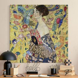 Bilderwelten Akustikbild Gustav Klimt - Dame mit F&auml;cher