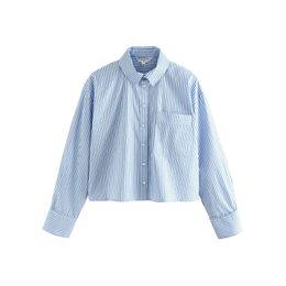 next Bluse Damen Gr&ouml;&szlig;e XXL hellblau / dunkelblau / wei&szlig;