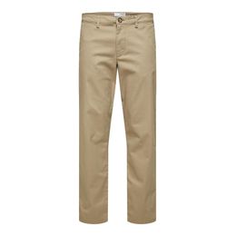 Selected Hose 'New Miles' Herren Gr&ouml;&szlig;e 33 camel / schwarz / wei&szlig;