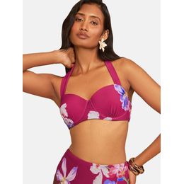 love & roses Bikini Top female size 85 violet / Light purple / Dark pink / White