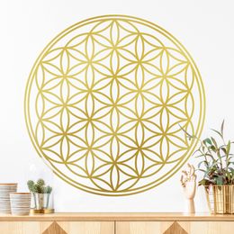 Bilderwelten Wandtattoo Blumen modern selbstklebend t&uuml;rkis - Blume des Lebens - Mandala Wohnzimmer Schlafzimmer