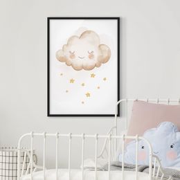 Bilderwelten Bild mit Rahmen Wolke mit Sternregen
