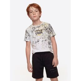 KOROSHI Shirt boy size 128 Yellow / Light grey / White