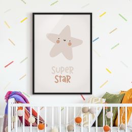Bilderwelten Bild mit Rahmen Boho Stern - Super star