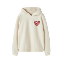 name it Sweatshirt 'NKFLENA' M&auml;dchen Gr&ouml;&szlig;e 122/128 beige / dunkelrot / schwarz