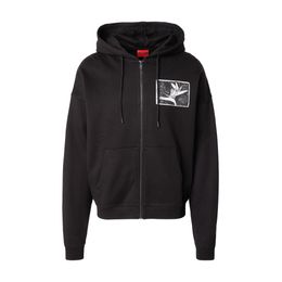 Hugo Sweatjacke 'Darisohood' Herren Gr&ouml;&szlig;e XL schwarz / wei&szlig;