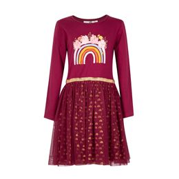 happy girls Kleid M&auml;dchen Gr&ouml;&szlig;e 98 mischfarben / dunkelrot