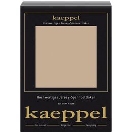 Spannbettlaken Kaeppel, L:200cm, grau, Jersey, Obermaterial: 100% Baumwolle, Bettlaken, "Single Jersey Mako Cotton", Bettlaken aus 100% Baumwolle