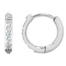 Adelia&acute;s ADELIA ́S Damen Klappcreolen "Ohrringe &ndash; Klappcreole aus Titan mit Strass Steinchen", silber, Titan, Ohrringe, Perfekt zum Verschenken an besondere