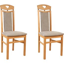 Esszimmerstuhl Home Affaire, B:46cm H:103cm T:50,5cm, grau, Holzwerkstoff, St&uuml;hle, "Berta K&uuml;chenstuhl", Bezug in Microfaser, Gestell aus Buche