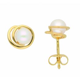 Adelia&acute;s ADELIA ́S Damen Paar Ohrstecker "Perlen Ohrstecker Ohrringe 333 Gold ( 8K )", Damen, Goldgold, Gold, Ohrringe, Goldohrringe Perle