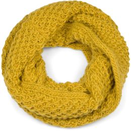 styleBREAKER Damen Strickschal "Grobstrick Loop Schal", gelb, Modisch, Obermaterial: 10% Viskose CV. 80% Polyacryl PAN. 10% Wolle WO., Modet&uuml;cher
