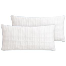 Kissenh&uuml;lle Ribeco, B:40cm L:80cm, wei&szlig;, Baumwolle, Bezug: 50% Baumwolle, 50% Polyester, Kissenbez&uuml;ge, "Olaf, Ersatzkissenbezug mit k&uuml;hlender &