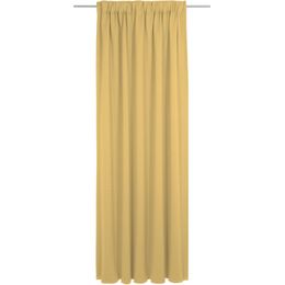 Vorhang Adam, B:142cm H:195cm, gelb, Baumwolle (Bio-Baumwolle), Wohnzimmer, Gardinen, "Uni Collection, Made in Germany", Blickdichter aus 100%