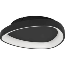 Eglo Deckenleuchte "Lortello Deckenlampe, dreieckige Deckenlampe aus Metall und Kunststoff", 1, &Oslash; 35cm H: 7,5cm, 1 Stk., schwarz, Wohnzimmer,