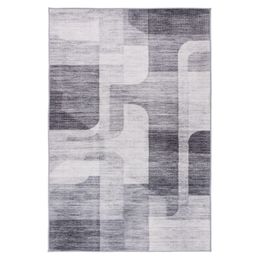 Teppich Kayoom, B:160cm H:7mm L:230cm, grau, Polyester, Wohnzimmer, Teppiche, "Bluster 225", Kurzflor, Wohnzimmer