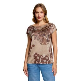 Betty Barclay Damen Kurzarmshirt "Damen mit Aufdruck", braun, Gr. 38, Obermaterial: 57% Polyester, 30% Viskose, 10% Polyester, 3% Elasthan, Shirts
