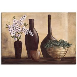 Leinwandbild Artland, B:70cm H:50cm, beige, Leinwand, Wohnzimmer, Bilder, "Stillleben in Beige II", auf Holzrahmen gespannt