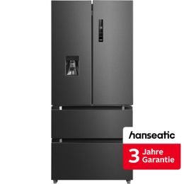 Hanseatic French Door, B:83,3cm H:189,8cm T:65,3cm, silber, K&uuml;hlschr&auml;nke