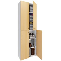 Schuhschrank Vcm, B:70cm T:40cm, braun, Obermaterial: 100% Holz Wood., Flur, Schr&auml;nke, "XL Holz Gro&szlig;er Schuhschrank Schuhkommode Lona 6"