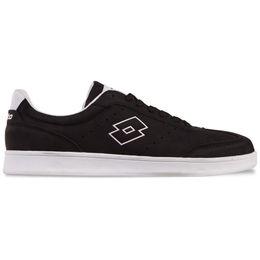 Lotto Damen Sneaker, Gr. 37, schwarz-wei&szlig;, Synthetik, unifarben mit Farbeinsatz, Schuhe, - in schlanker Retro Silhouette