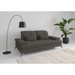 Sit & More 3-Sitzer SIT & MORE, B:212cm H:90cm T:122cm, grau, 100% Polyester, Sofas, "Amica, inkl. Sitztiefenverstellung und Armteilverstellung", wahlweise mit