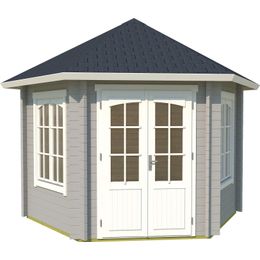Pavillon Lasita Maja, grau, Garten, Pavillons, "Rivera", BxT: 363,7x420 cm, Fichtenholz