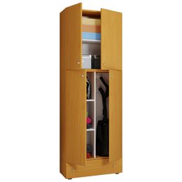 Mehrzweckschrank Vcm, B:70cm T:39cm, braun, Obermaterial: 100% Holz Wood., K&uuml;che, Schr&auml;nke, "Holz Besenschrank Staubsauger Putzschrank Lona S"