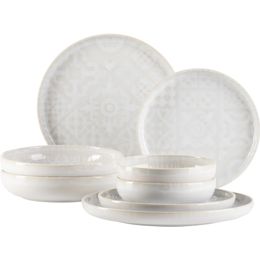 M&auml;ser M&Auml;SER Kombiservice "Geschirr-Set, Service Traditional Tiles", 8 Stk., wei&szlig;, Geschirr-Sets, kunstvolle Ornamente, 8 Teile, f&uuml;r 2 Personen