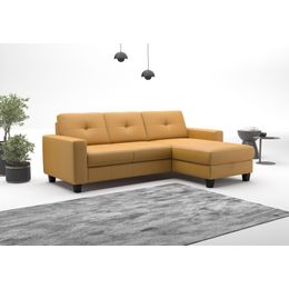 Ecksofa OTTO HOME, B:239cm H:91cm T:164cm, gelb, Wohnzimmer, Sofas, "Varese", wahlweise mit Schlaffunktion und Bettkasten
