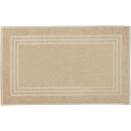 Badematte Kleine Wolke, H:80mm, beige, Baumwolle, Badematten, "Lodge, Badvorleger", Badteppich, Frottier-Qualit&auml;t, Uni Farben, mit Bord&uuml;re