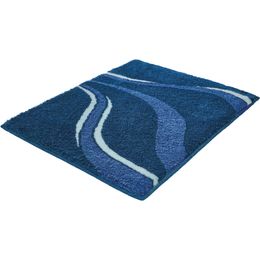 Badematte Kleine Wolke, H:20mm, blau, Polyacryl, Badematten, "&raquo;Vento&laquo;, Badvorleger, Badezimmer Teppich", Badteppich, modernes Welledesign, besonders