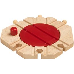 Brio Kinder Spielzeugeisenbahn-Kreuzung "Brio WORLD, Mechanische Drehscheibe", bunt, Holz, Kunststoff, B:16cm H:3cm T:16cm,