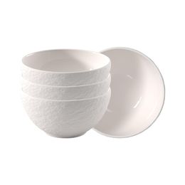 Villeroy & Boch VILLEROY & BOCH Schale "M&uuml;slischalen Manufacture Ice &oslash; 14 cm 4er Set wei&szlig;", &Oslash; 14cm, wei&szlig;, Sch&uuml;sseln, Sp&uuml;lmaschinenfest, Mikrowellensicher