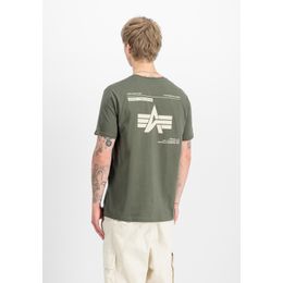Herren T-Shirt "Label Backprint T-Shirt"schwarz olive, Gr. S, Alpha Industries, Obermaterial: 100% Baumwolle, Shirts