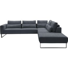 Ecksofa Musterring, B:308cm H:88cm T:200cm, blau, 85% Polyester, 15% Viskose, Wohnzimmer, Sofas, "JustB PM100 Federkern & Kaltschaum, bequem, Breite