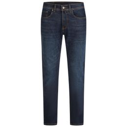 Pierre Cardin Herren Tapered-fit-Jeans "Lyon", blau, Gr. 35, uni, Obermaterial: 82% Baumwolle CO. 16% Polyester PES. 2% Elasthan EL., Jeans, mit
