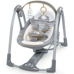 Ingenuity Baby Babyschaukel "Swing'n' Go, Bella Teddy", grau, Kunststoff, Metall, Stoff, Babywippen, tragbar