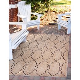 Outdoorteppich, B:152cm H:4mm L:244cm, braun, MyFlair M&Ouml;BEL & ACCESSOIRES, Polypropylen (PP), Teppiche, "Outdoor Crosses, LAGERR&Auml;UMUNG", Flachgewebe,