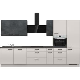 K&uuml;chenzeile Nobilia, B:360,3cm H:216,6cm T:60cm, grau, Komplettk&uuml;chen-Sets, ""MIAMI", NEU: individuell anpassbar mit gratis Profi-Beratung",