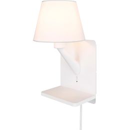 Trio LEUCHTEN Wandleuchte "COMFORT, Wand Nachttischleuchte, induktive Ladestation USB-Anschluss", 1, &Oslash; 14,5cm H: 31cm, 1 Stk.wei&szlig; matt, Wohnzimmer,