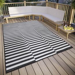 Sisalteppich Hanse Home, B:80cm H:5mm L:150cm, schwarz-wei&szlig;, Polypropylen, Teppiche, "Viela Outdoor Wendeteppich, auch als L&auml;ufer erh&auml;ltlich",
