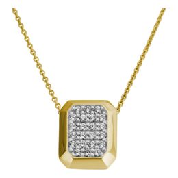 Firetti Damen Kettenanh&auml;nger "Schmuck Geschenk Gold 333 Halsschmuck Anh&auml;nger Quadrat", 0,1 P2 = erkennbare Einschl&uuml;sse, Diamanten Gelbgold 333, 0,95