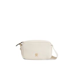 Tommy Hilfiger Damen Umh&auml;ngetasche "TH LOGOTAPE CAMERA BAG", wei&szlig;, Lederimitat, Taschen, Damen Handtasche, Schultertasche mit TH-Schmuckelement