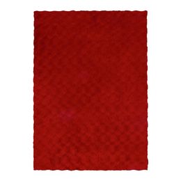 Teppich Kayoom, B:200cm H:30mm L:290cm, rot, Polyester, Wohnzimmer, Teppiche, "Royal Glow 825", Auch in rund, Hochflor, Modernes Muster, Vegan