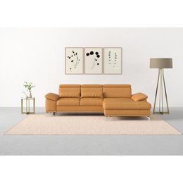 Sit & More Ecksofa SIT & MORE, B:295cm H:87cm T:180cm, gelb, Wohnzimmer, Sofas, "Cabrio L-Form, B: 295 cm, mit Sitztiefen-, Arm- & Kopfteilverstellung", 2